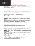 Independence Day Anchoring Script PDF For Students in English | PDF | Independence Day (United ...