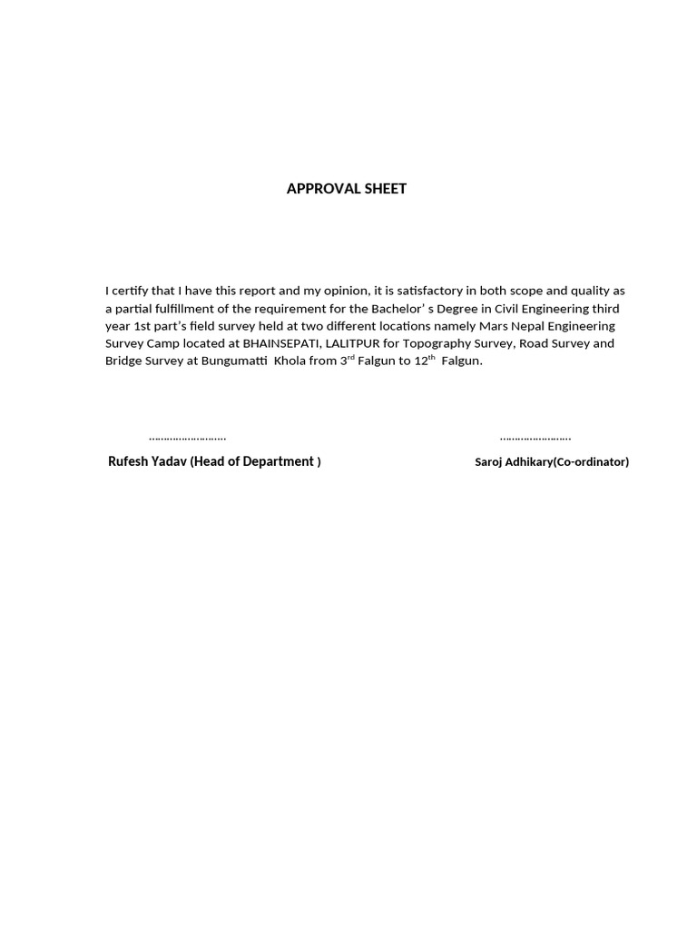 Approval Sheet for Report | PDF