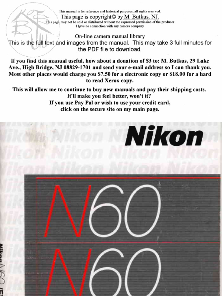 nikon_n60 | PDF | Camera | Nikon