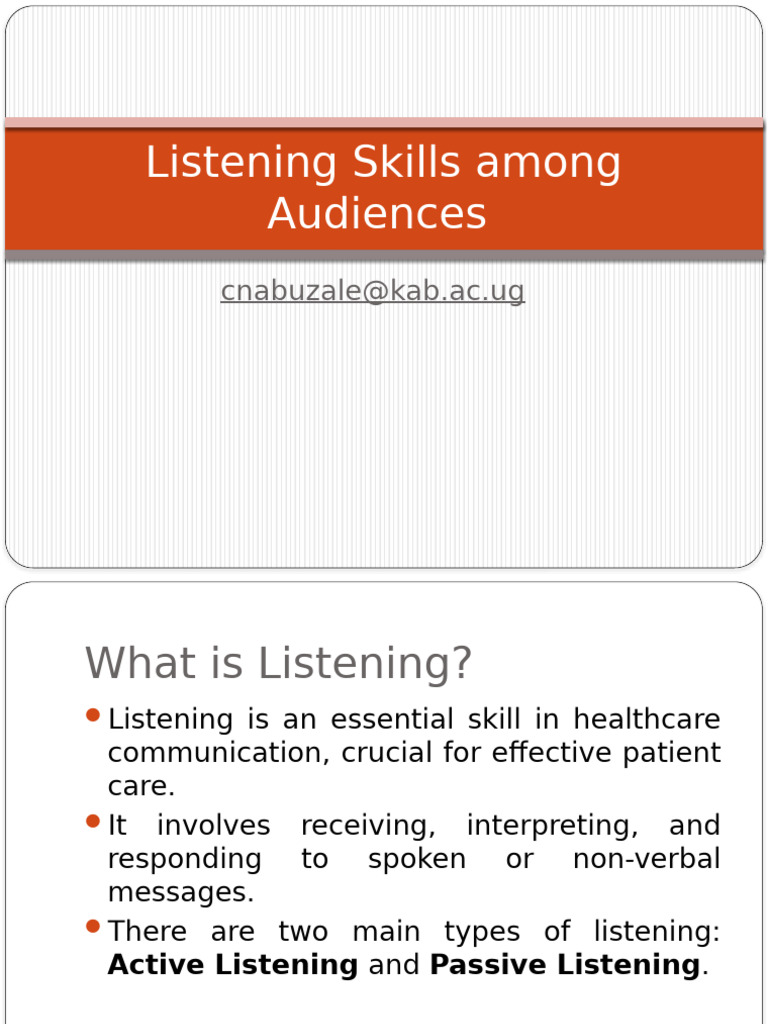 Listening Communication Skills 2024 | PDF