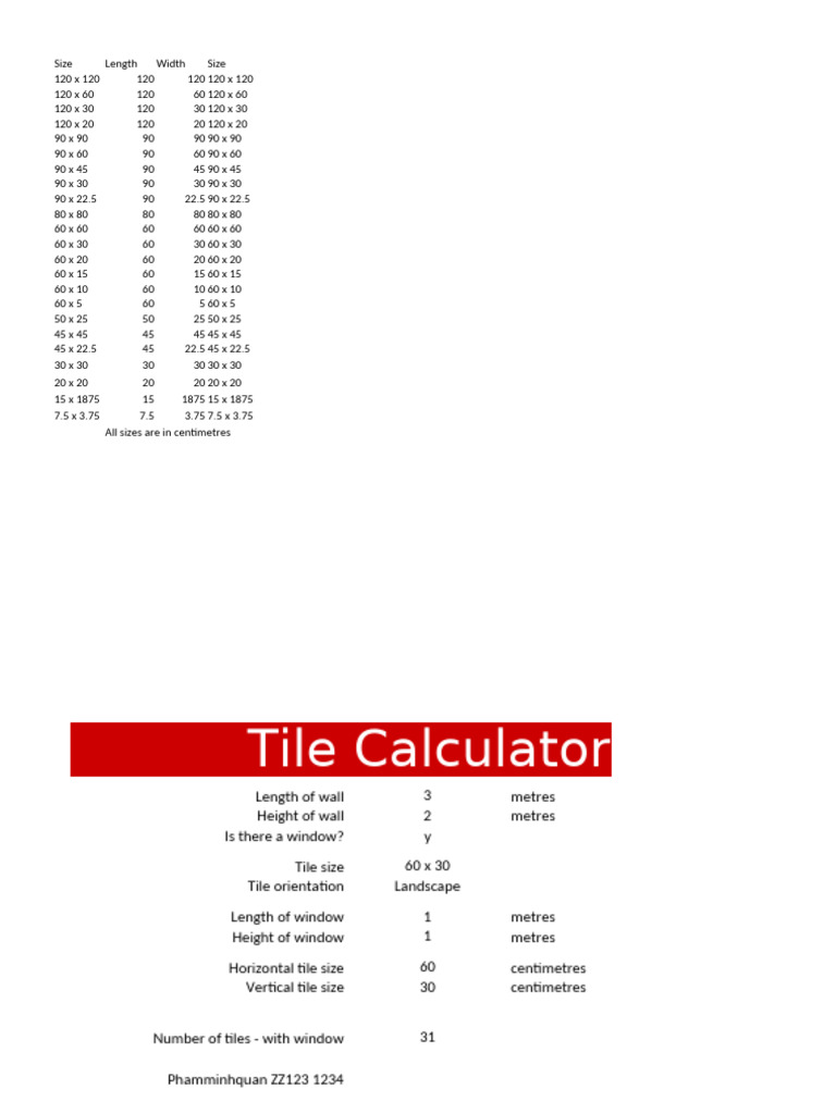 Tiles1 Centre Number Candidate Number | PDF | Length