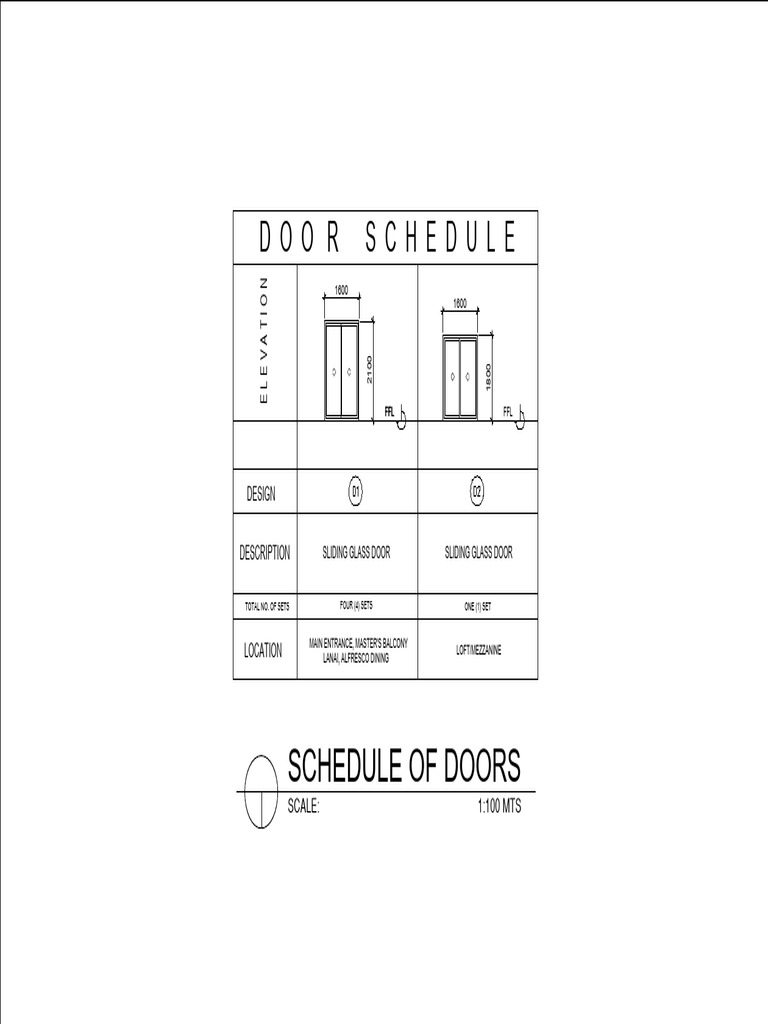 Schedule of Sliding Glass Doors | PDF