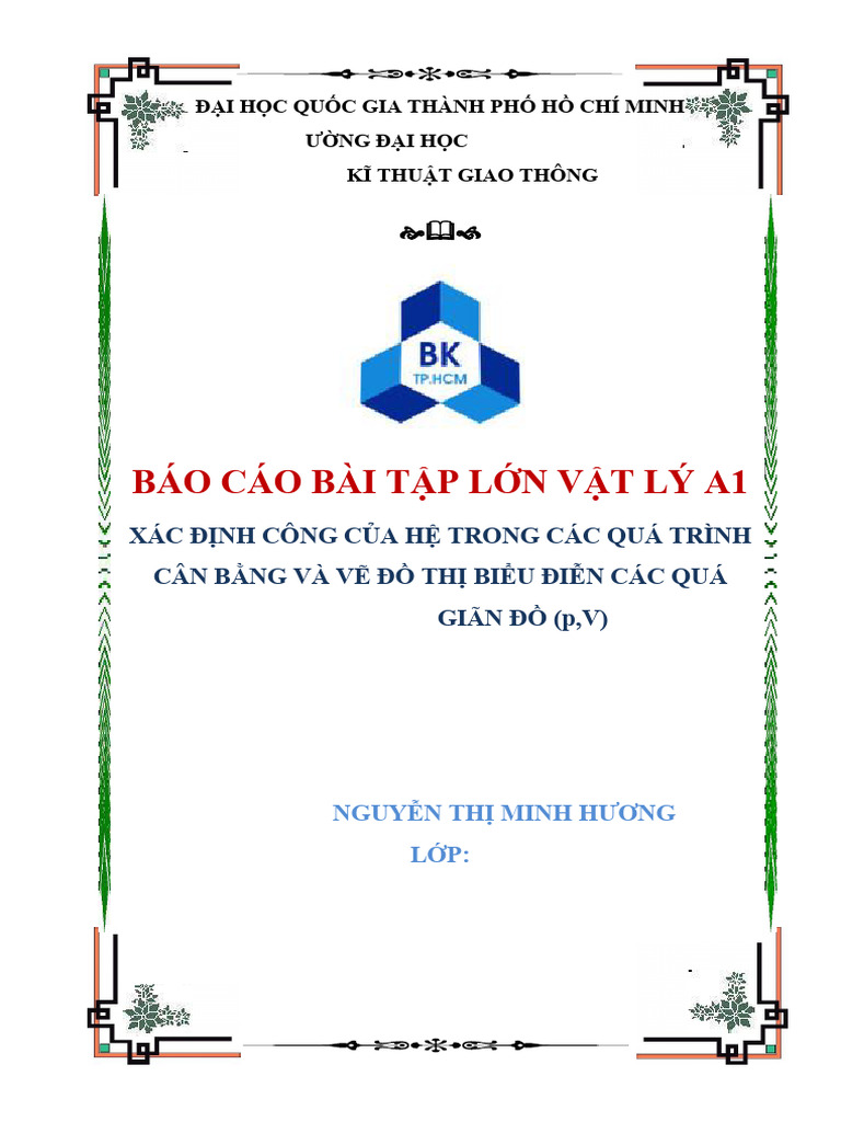 bài tập lớn vật lý 1 hcmut | PDF