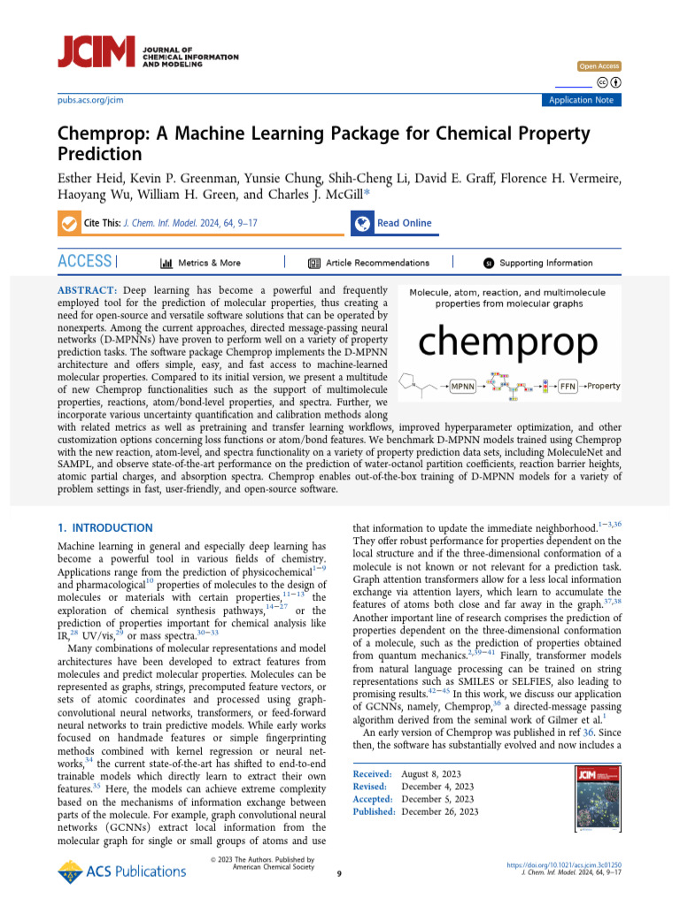 Chem Prop | PDF | Mean Squared Error | Artificial Neural Network