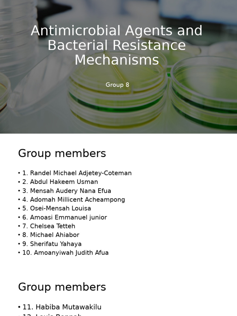Antimicrobial Agents and Bacterial Resistance Mechanisms | PDF ...