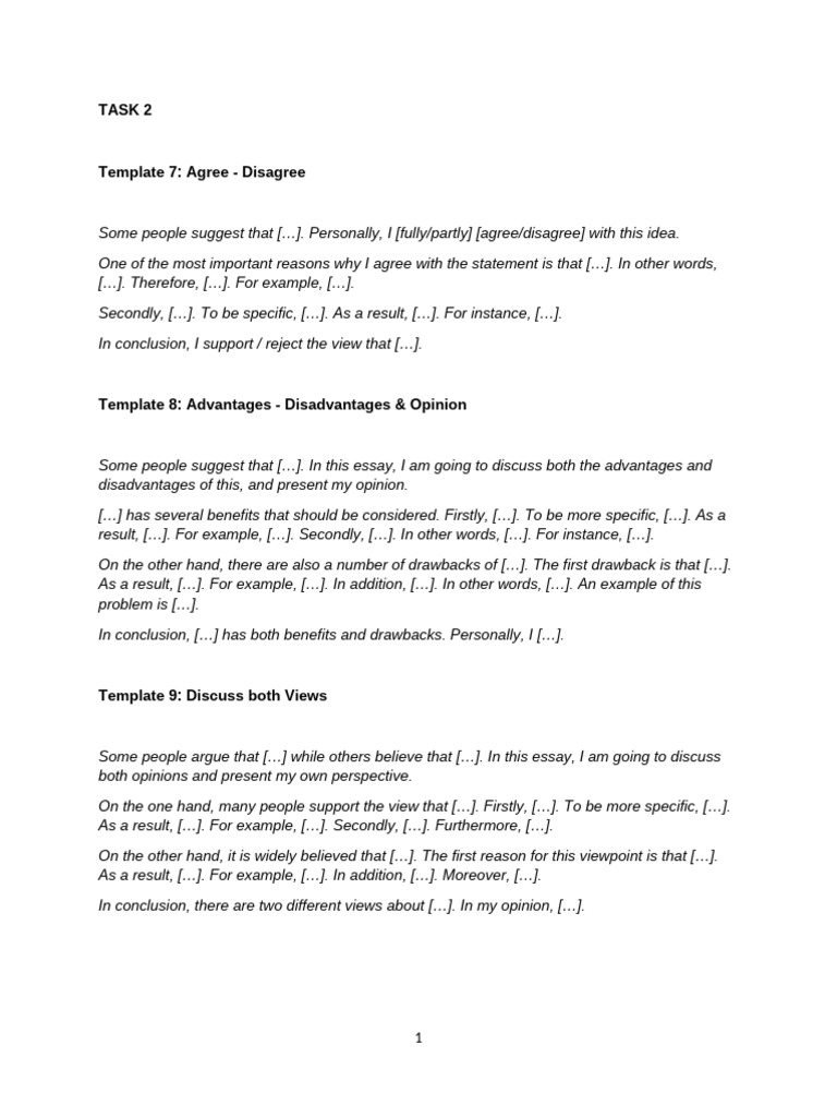 Templates For Writing - Task 2 | PDF | Cognition | Cognitive Science