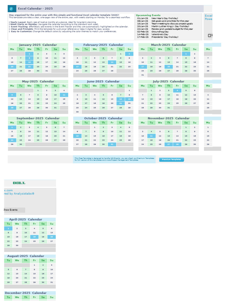 2025 Event Planning Excel Calendar Template | PDF | Software