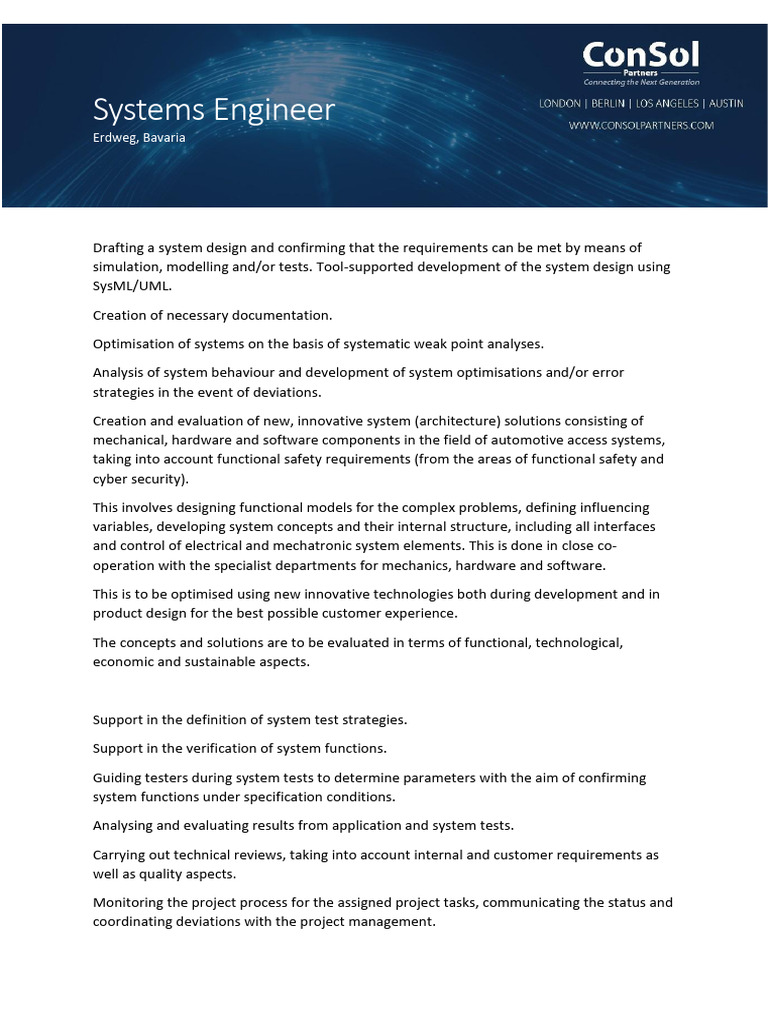 Systems Engineer (Architecture) | PDF | Systems Engineering | System