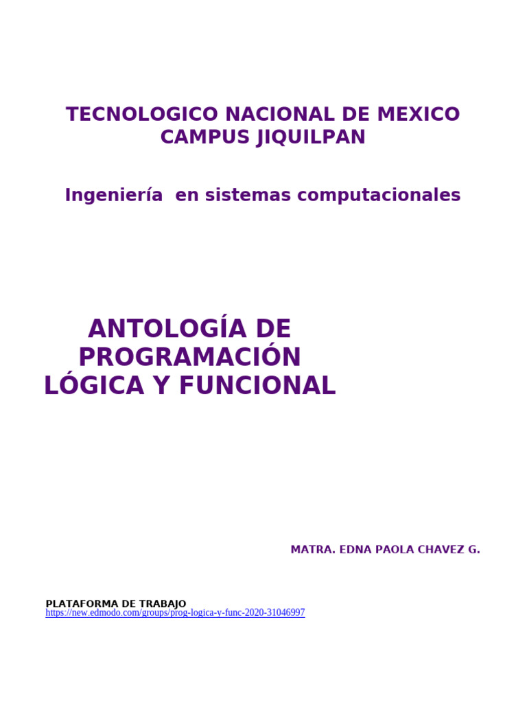 Antologia-Programacion-Logica-y-Funcional 1 | PDF | Lenguaje de programación | Programación de ...