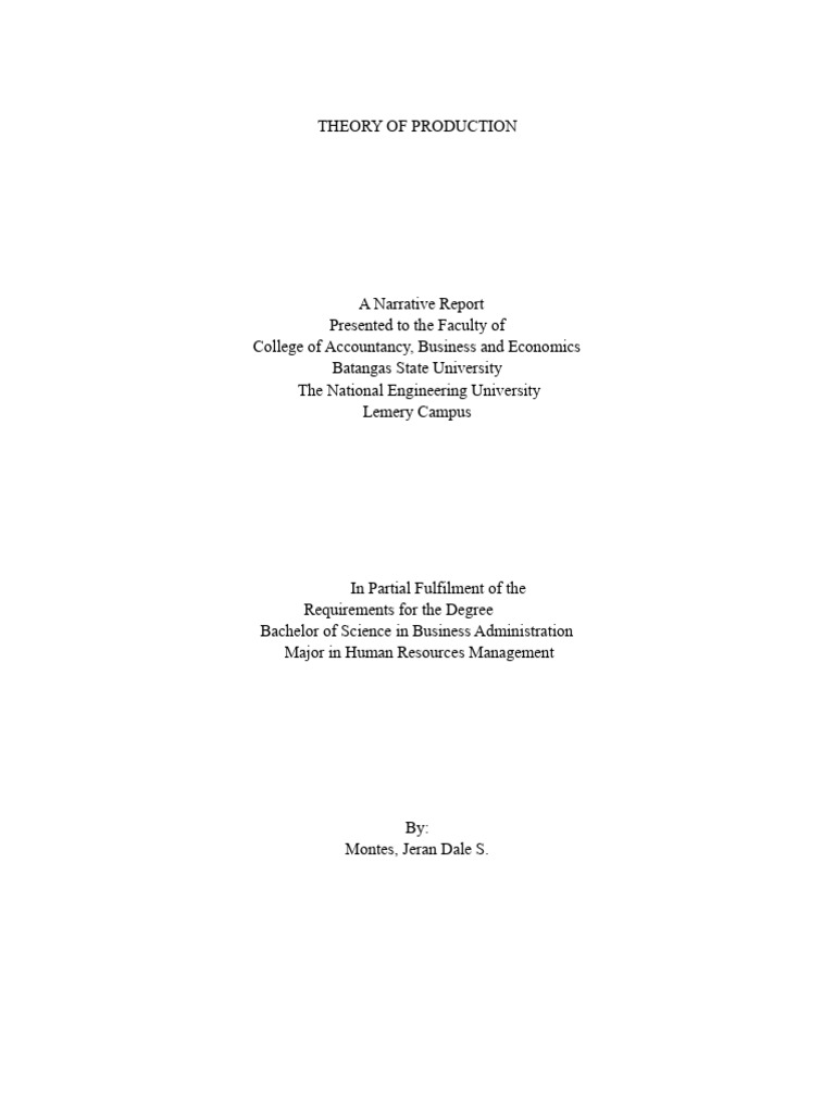 Jeran Narrative Report Bmicro | PDF | Profit (Economics) | Microeconomics