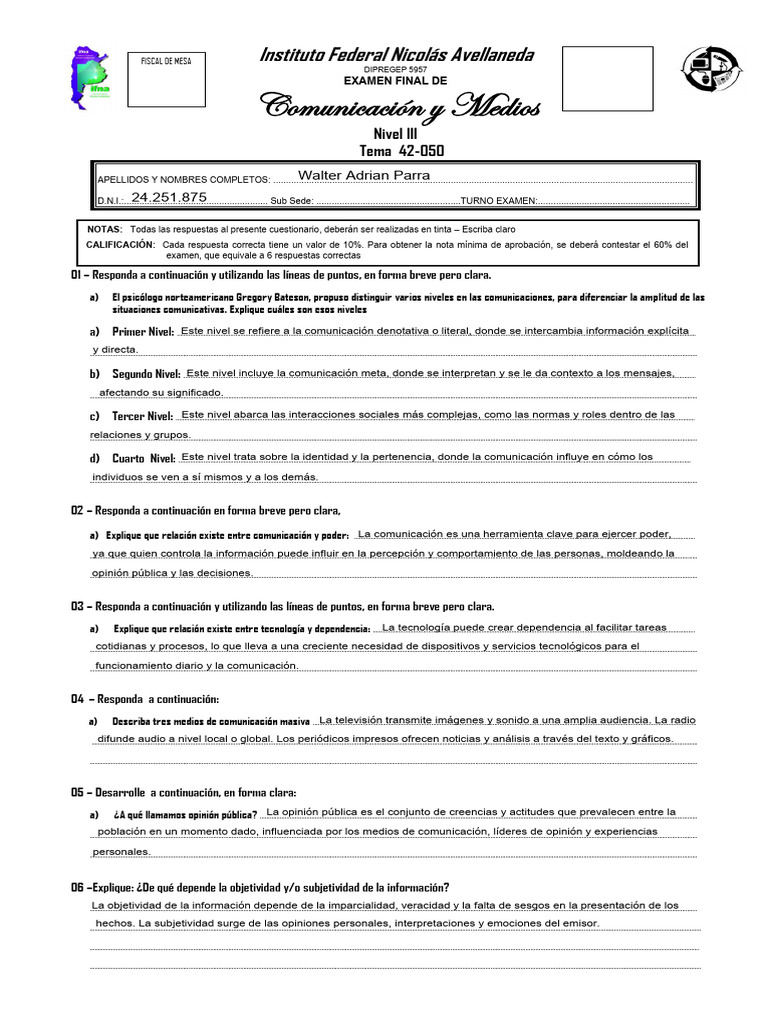 Examen Final Comunicación y Medios | PDF | Medios de comunicación) | Realidad aumentada