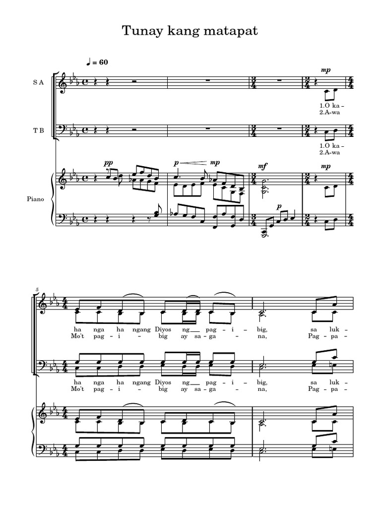 Tunay Kang Matapat SATB | PDF