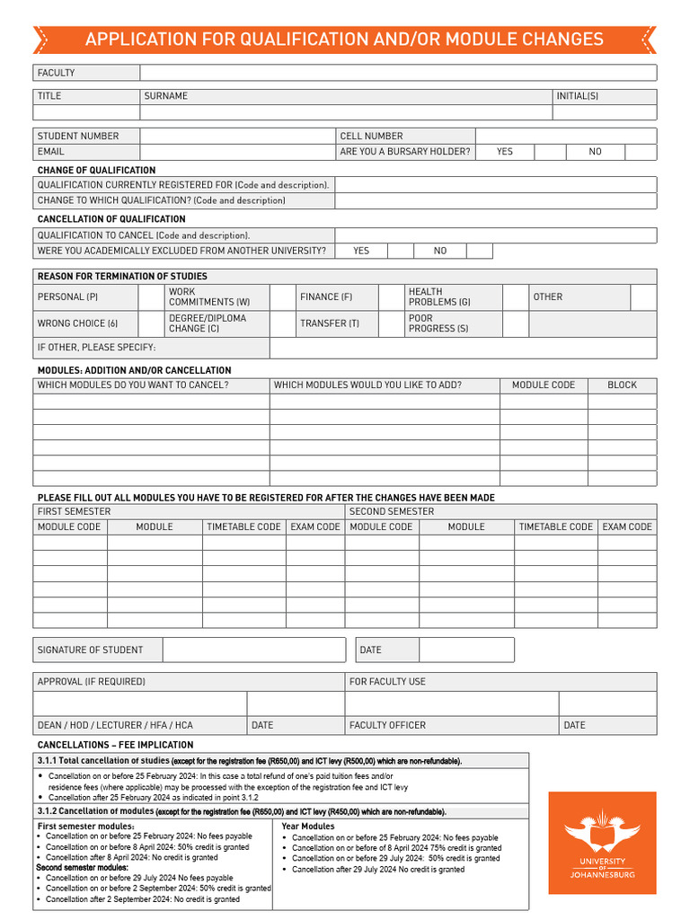 Qualification and Module Change Application | PDF | Educational Stages