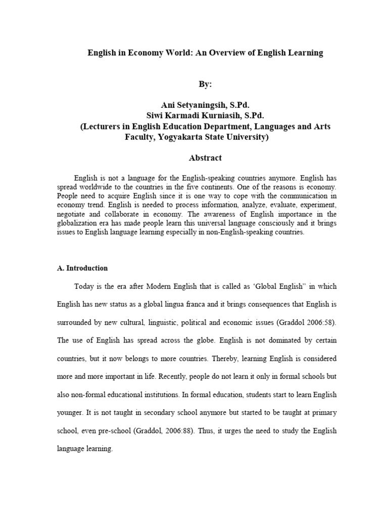 English Economy World Overview English Learning | PDF | Foreign ...