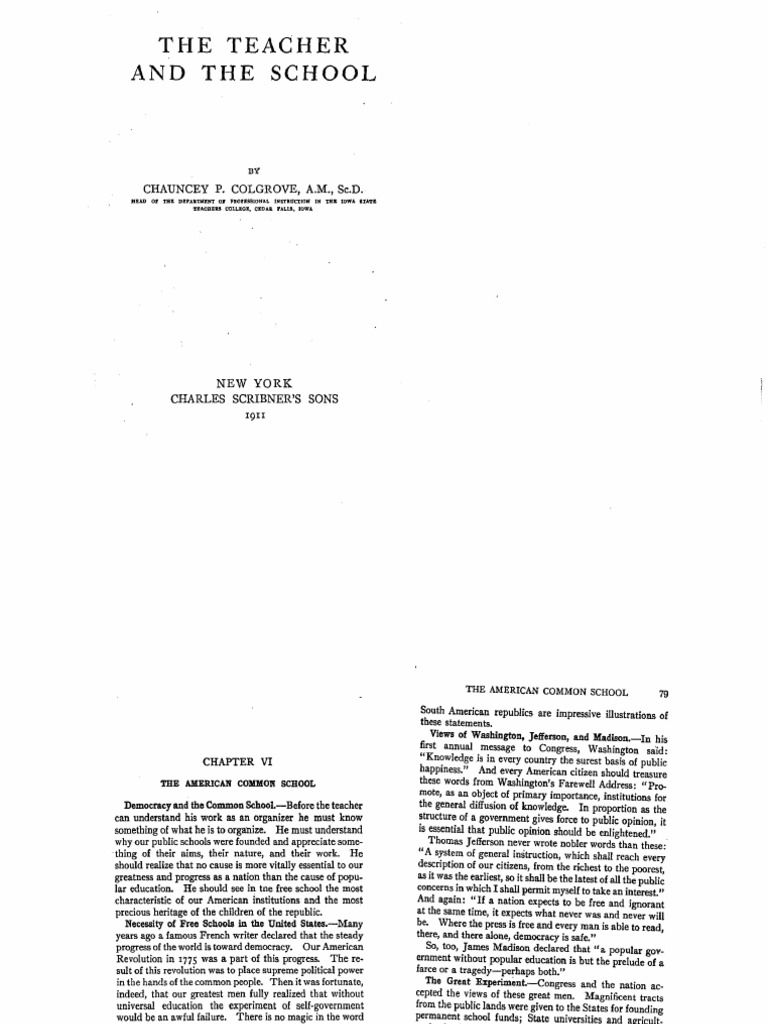 01b Colgrove The Teacher and The School | PDF | Social Psychology ...