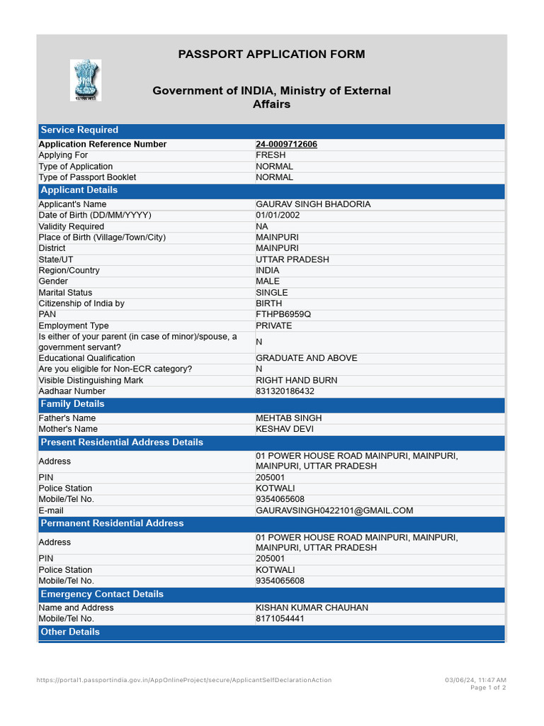 Application Form 2 | PDF | Passport | Government