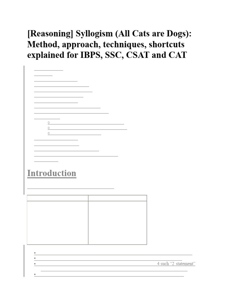 Reasoning (Reasoning) Syllogism (All Cats Are Dogs) Method, Approach ...