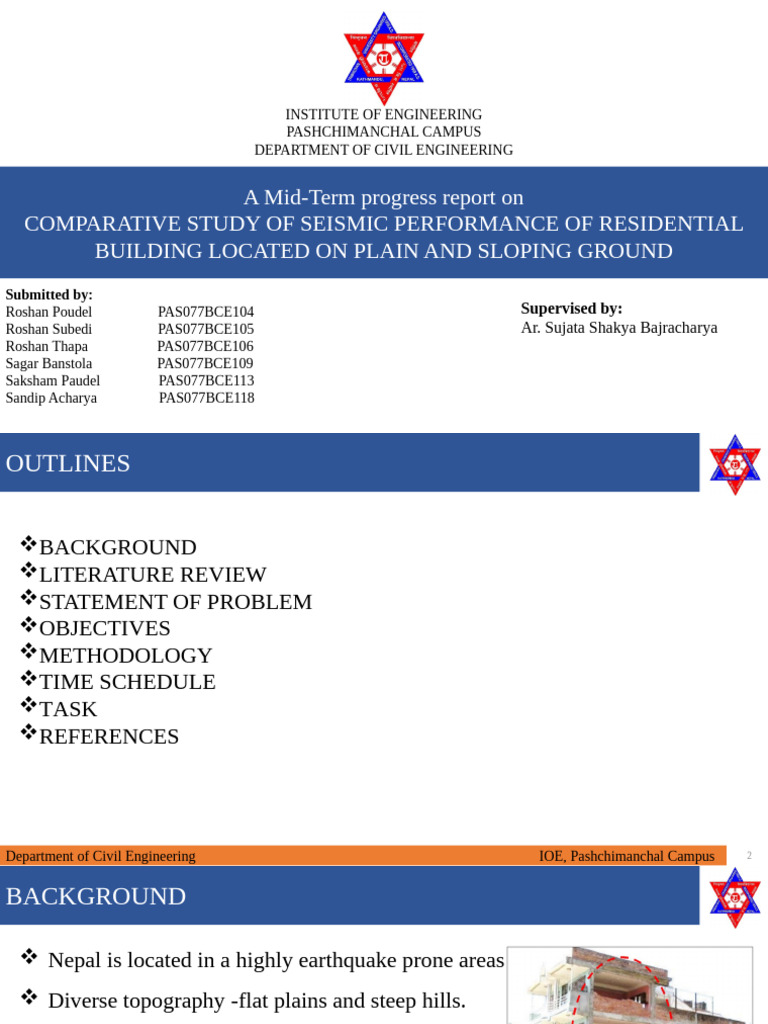 Mid Term Progress Report | PDF | Earthquake Engineering | Civil Engineering