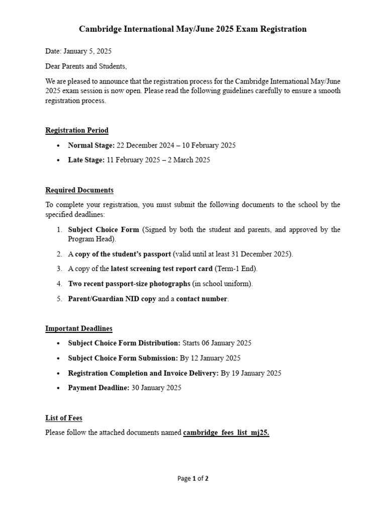 Genreal Guidelines- CIE MJ 2025 | PDF