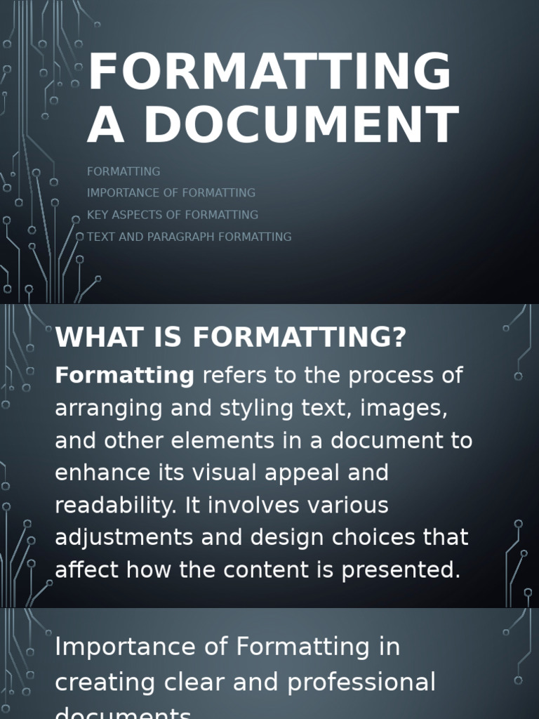 Lesson 7 Document Formatting | PDF | Paragraph | Typefaces