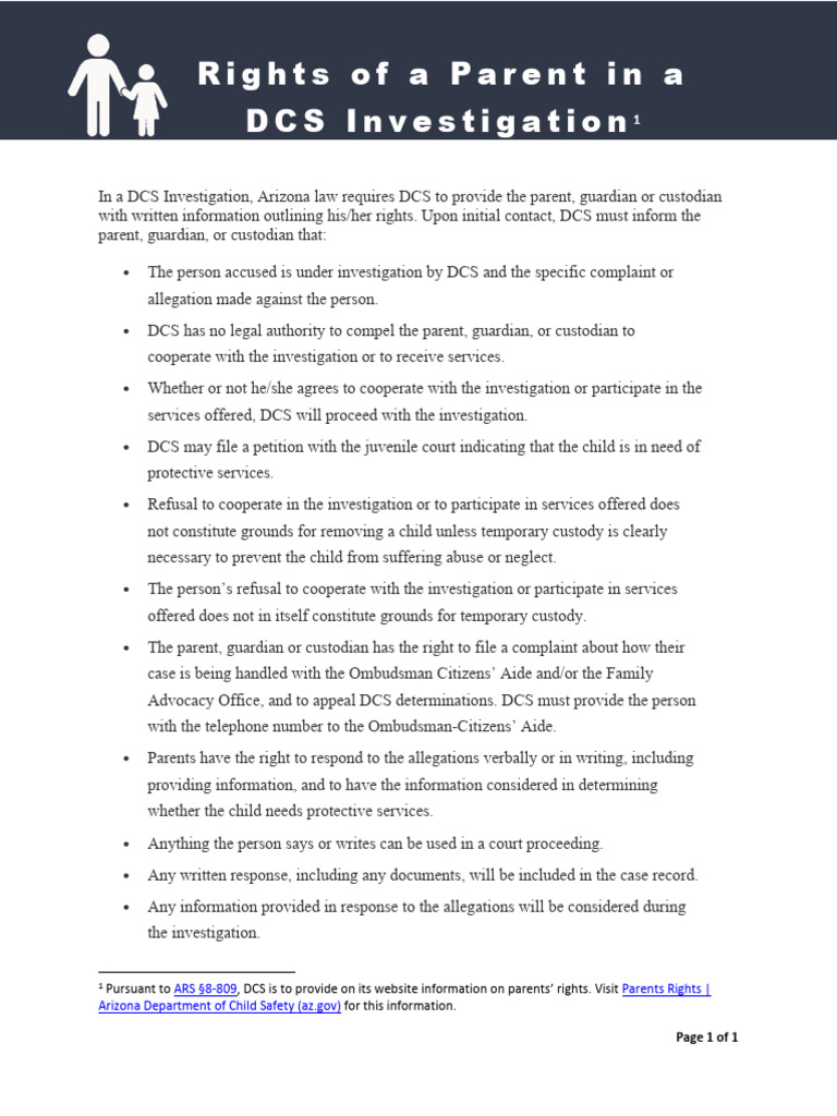Rights of A Parent in A DCS Investigation | PDF