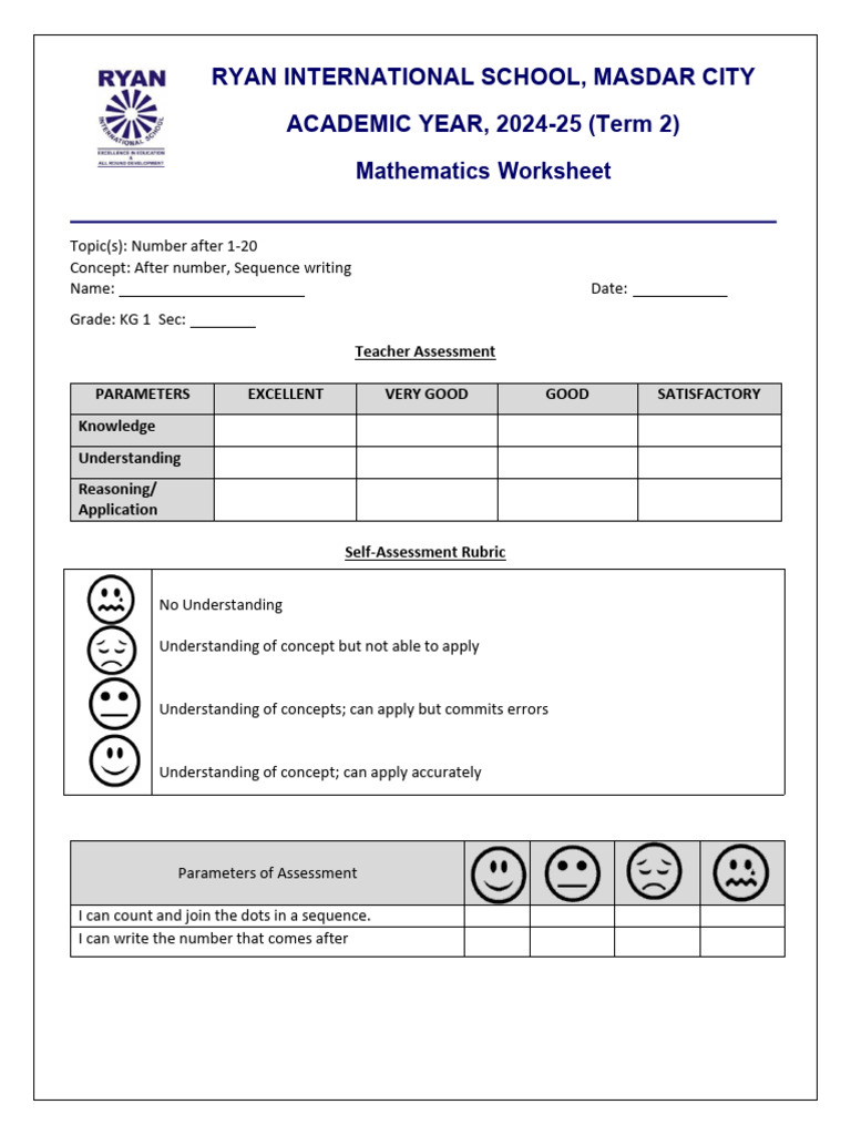 Mathematic Worksheet Revision (1-20) | PDF