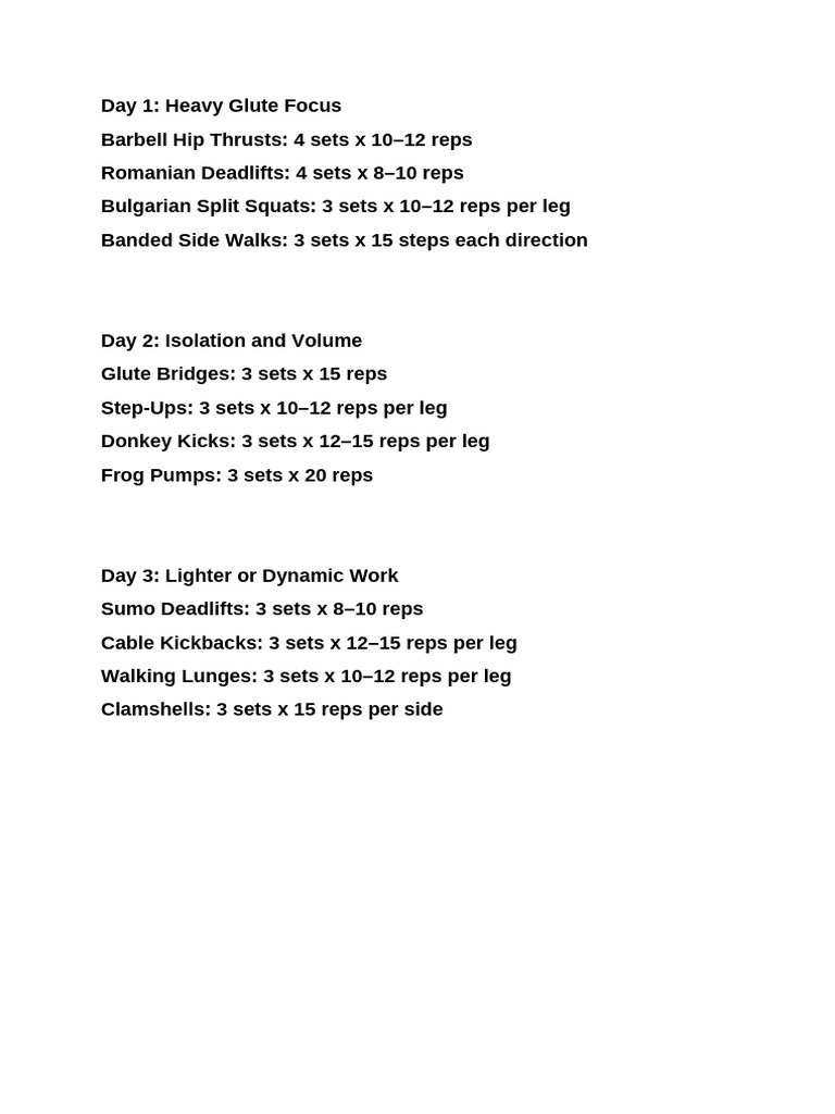 Leg Exercise Plan | PDF