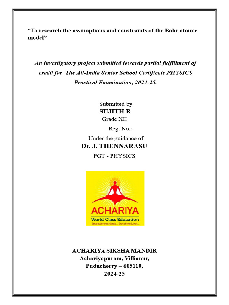 SUJITH.R | PDF | Atomic Orbital | Electron