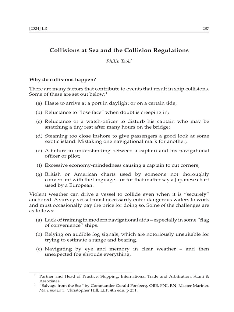 Understanding COLREGs and Ship Collisions | PDF | Negligence | Ships