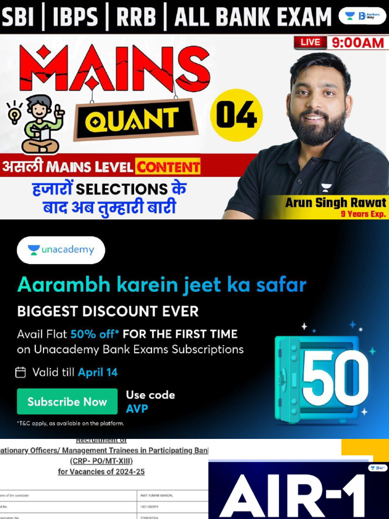 Quant Mains - 4_IBPS_SBI_RBI_RRB_Maths by Arun Sir | PDF