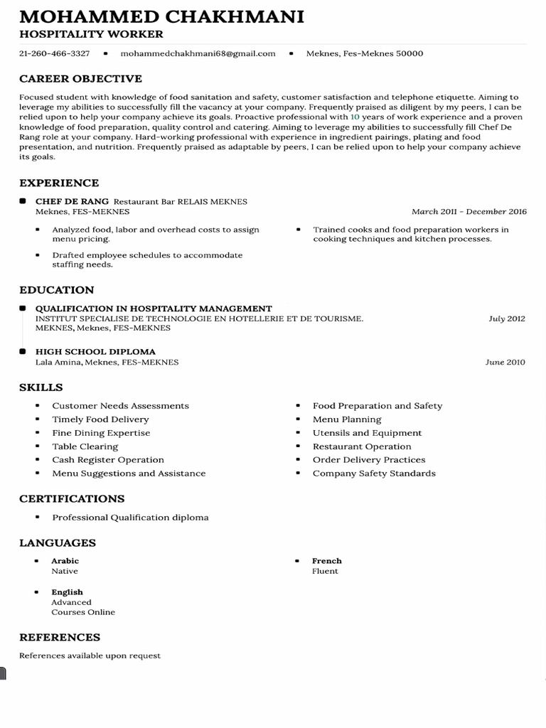 CV Canadian Mohammed Chakhmani | PDF