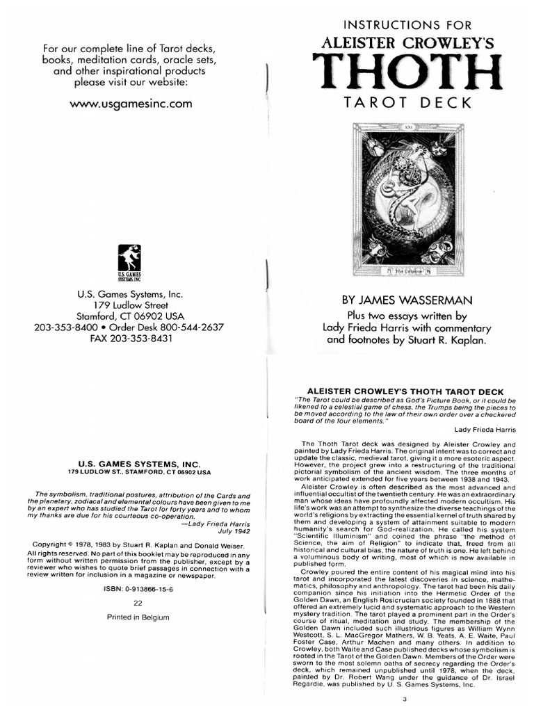 Aleister Crowley Thoth Tarot Deck LWB | PDF