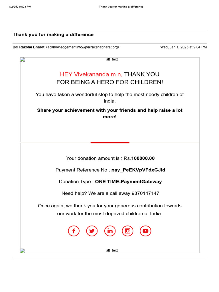 Thank You For Making A Difference | PDF