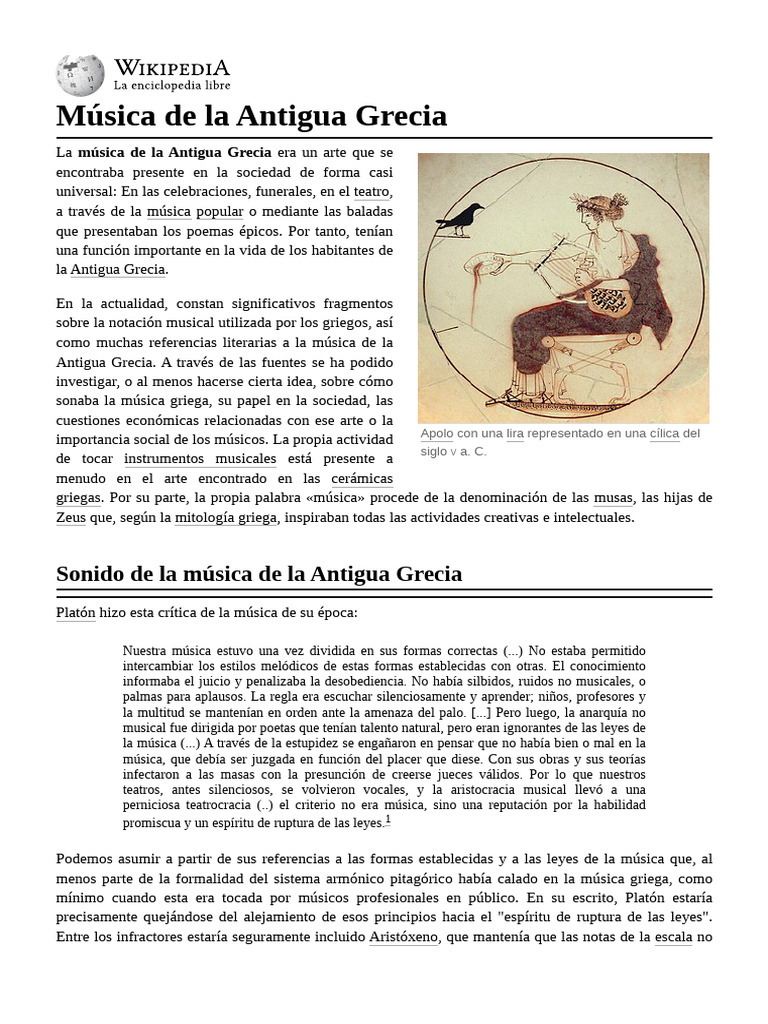 Música de La Antigua Grecia | PDF | Escala (música) | Instrumentos ...