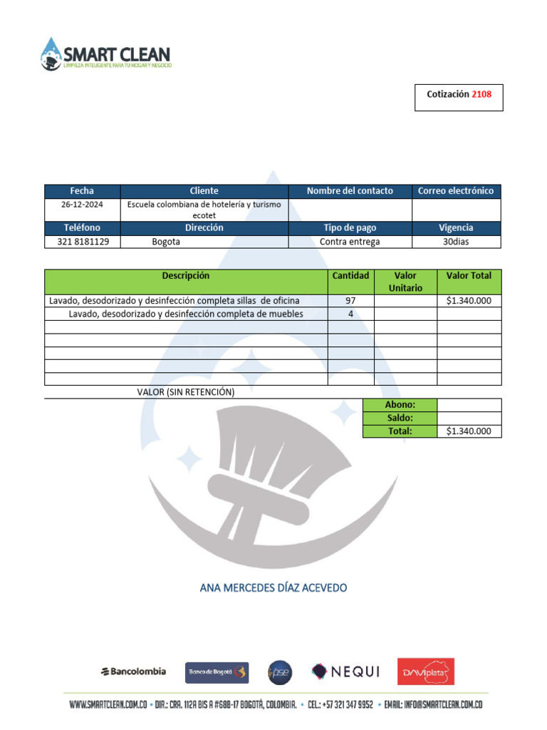 COTIZACIÓN--DIGITAL-SMARTCLEAN | PDF