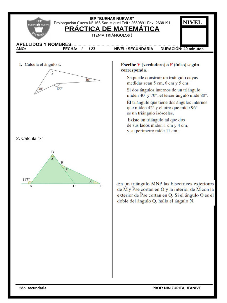 práctica calificada 5- 2do 2023 | PDF