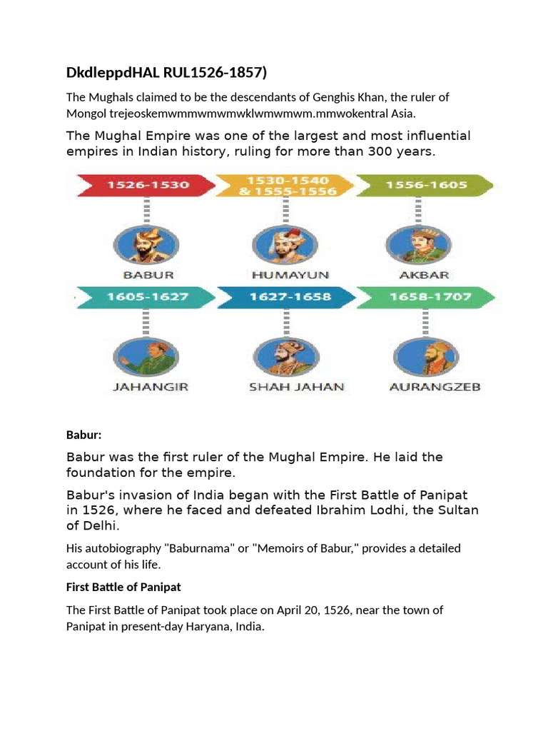 Mughal Empire: Babur to Akbar | PDF | Mughal Empire