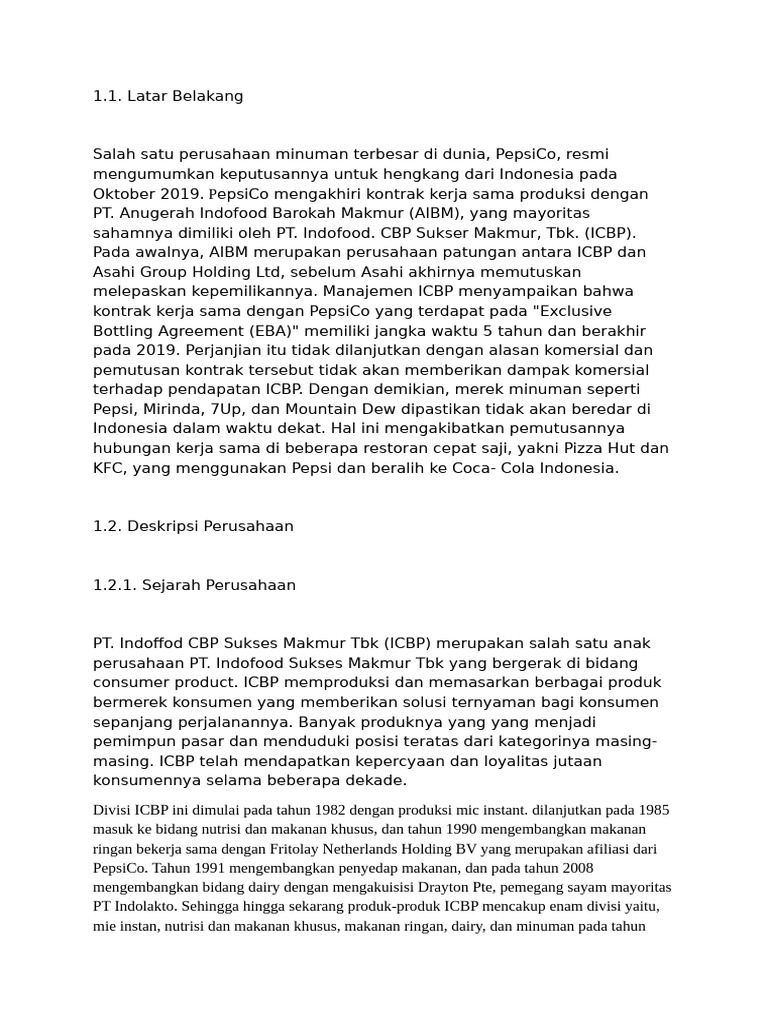 PT Indofood CBP | PDF