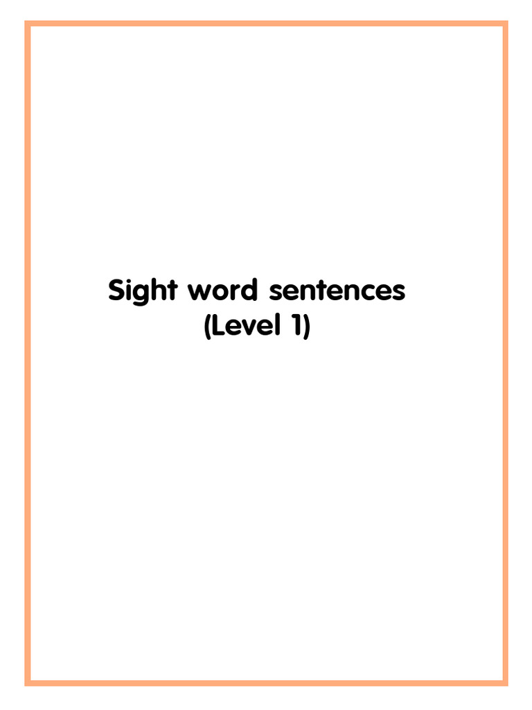 45 First Sight Word Book | PDF