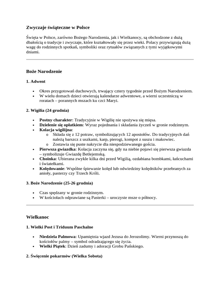 Zwyczaje Świąteczne | PDF