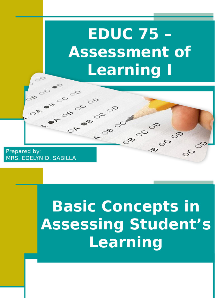 1st Topic EDUC 75 Cocepts in Assessment | PDF | Educational Assessment | Evaluation