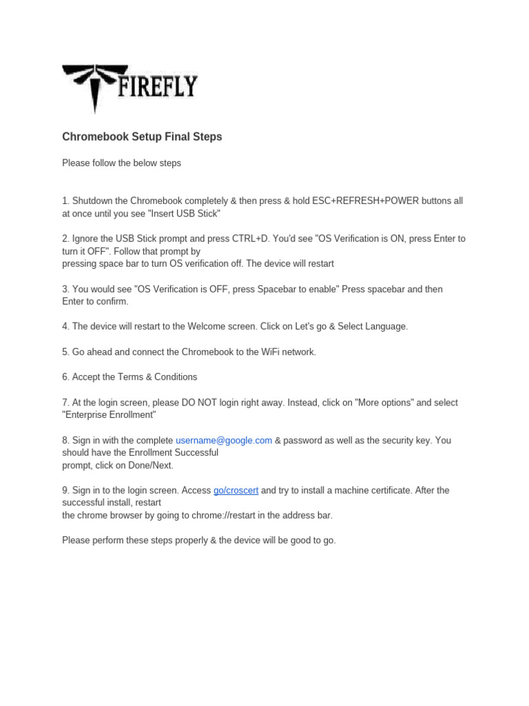 Chromebook Setup Final Steps | PDF | Chromebook | Computing