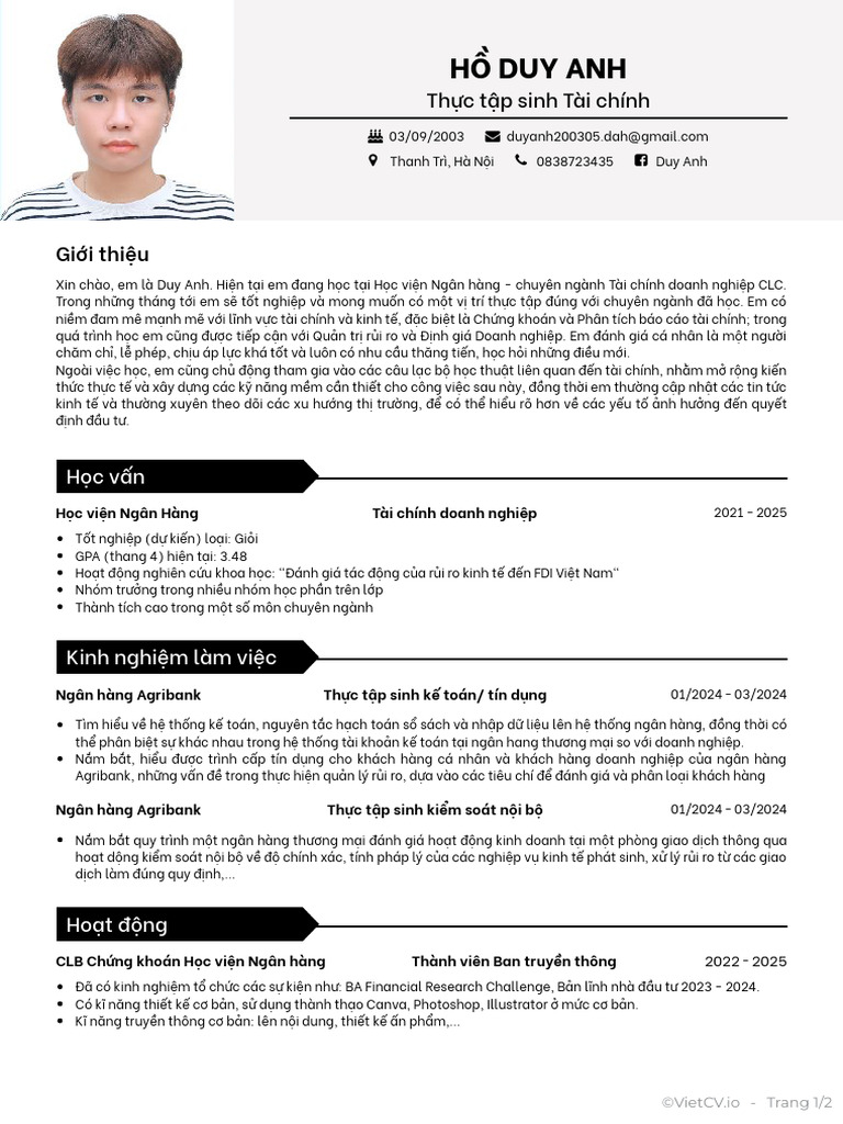 CV - H Duy Anh | PDF