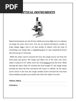 Optical Instruments Class 12 Investigatory Report | PDF | Eye | Microscope
