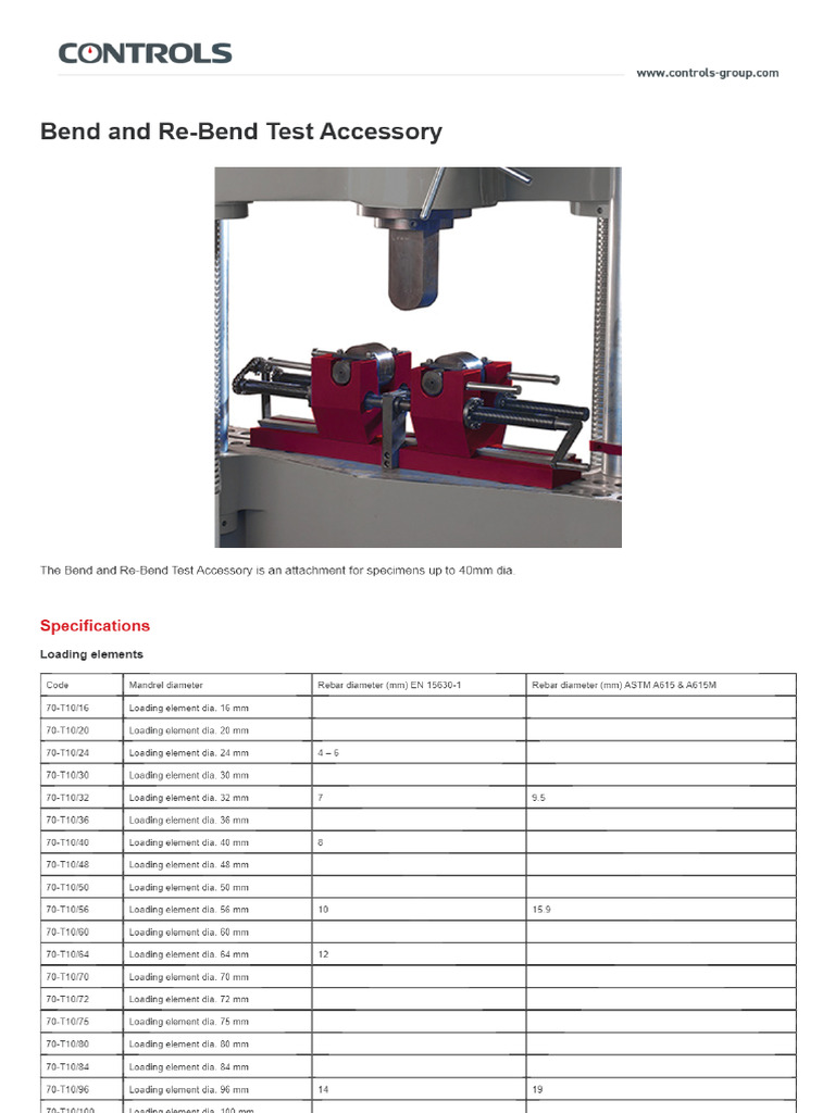 Bend And Re Bend Test Accessory Controls Pdf