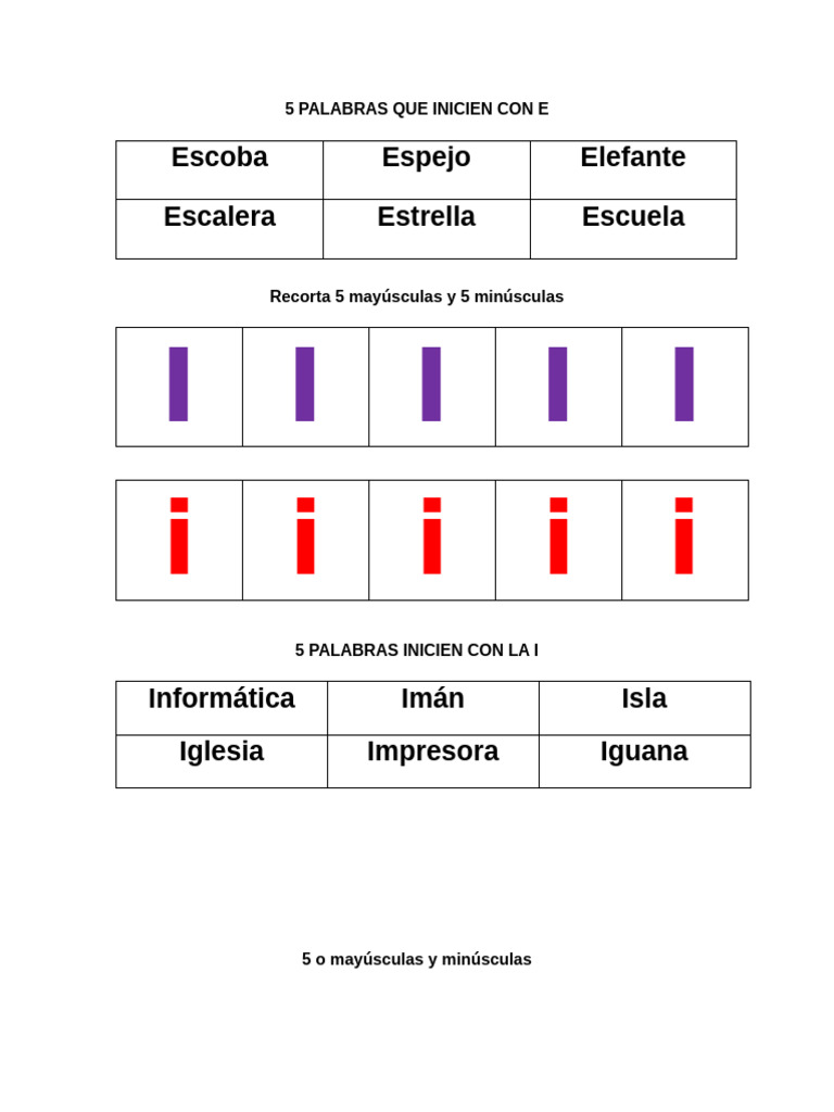 5 Palabras Que Inicien Con e | PDF