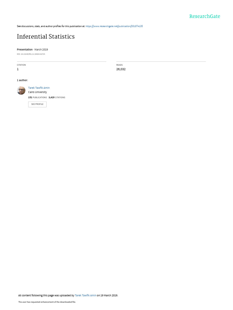 Inferential Statistics Overview and Applications | PDF | Type I And ...