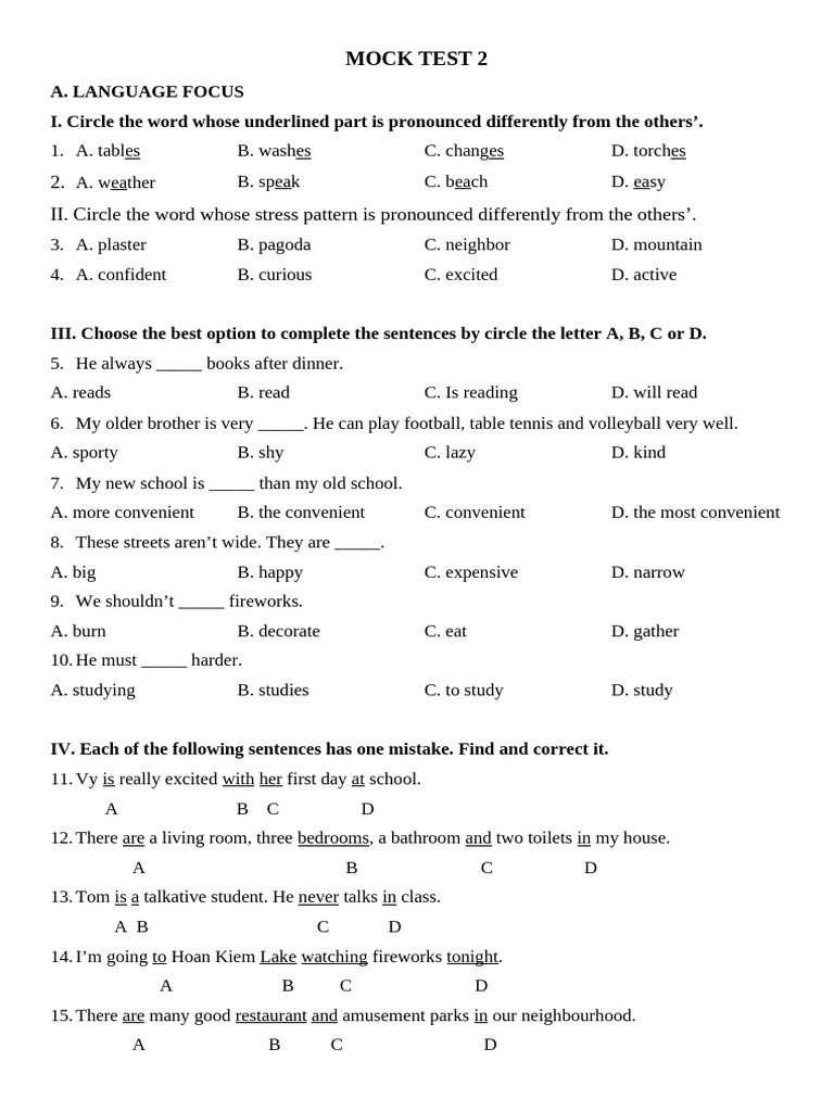MOCK TEST 2 | PDF | York