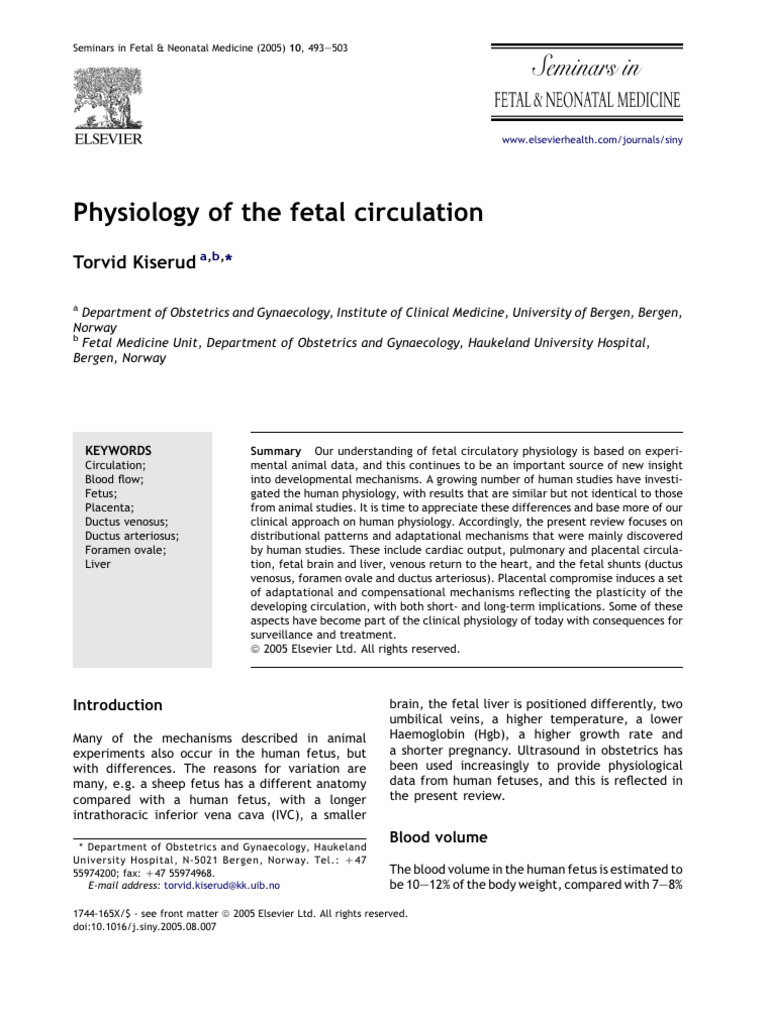 Fetal Circulation | PDF | Atrium (Heart) | Fetus