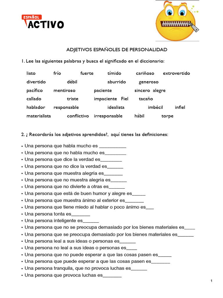 adjetivos-personalidad | PDF